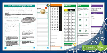 Alien-Themed Resources And Printable Activities for Parents