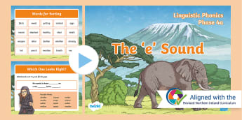 'e' sound Phase 4a - Stage 5/6 Phonics - Linguistic Phonics - Resources
