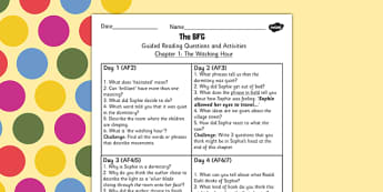 The BFG - Roald Dahl Primary Resources- The BFG Activities