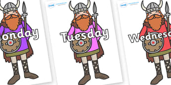 Display Days of the Week Primary Resources - KS2 Vikings Display