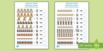 Operasi Tolak | Matematik | Tahap 1 - Twinkl
