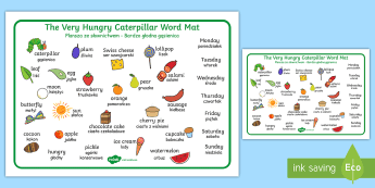 The Very Hungry Caterpillar Word Mats | twinkl.com.au