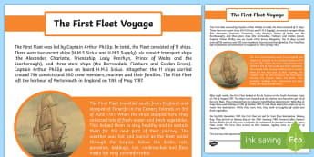 The First Fleet - Years 3-4 Australian History Resources