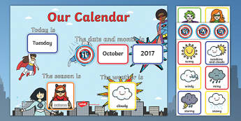 Superheroes Days and Months Primary Resources, Superheroes, Days
