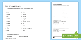 Prepositions Worksheet • Twinkl.ca