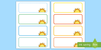 Sunshine Labels | twinkl.co.uk