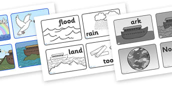 Noah's Ark Primary Resources, noah, ark, animals, rain, dove