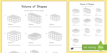 Volume Mixed Shapes Worksheet