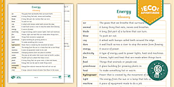 Year 1 | Energy | Sustainability - Twinkl