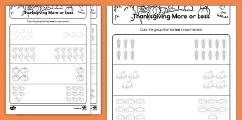 More or Less Worksheets | twinkl.com