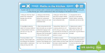 Kitchen Mathematics | twinkl.com.au