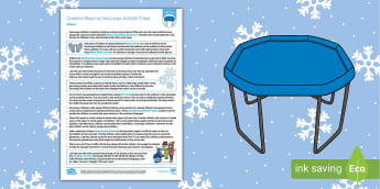 Large Activity Tray Plans | Tuff Tray Ideas - Early Years