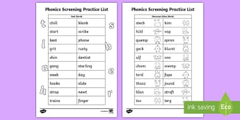 Phonics Screening Test - Screening Resources - Twinkl