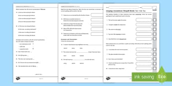 Language Conventions 3 - 4 - NAPLAN - - NAPLAN Practice Tests, N