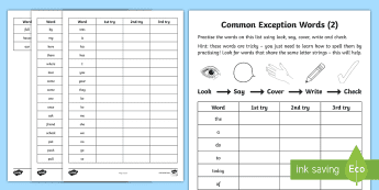 Common Exception Words | twinkl.ca