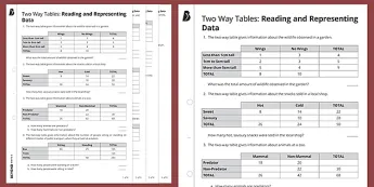 Data Representation Worksheets | twinkl.co.uk