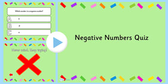 KS2 Negative Numbers Primary Resources, Integer, KS2
