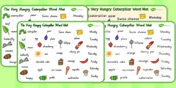 The Very Hungry Caterpillar Word Mats | twinkl.com.au