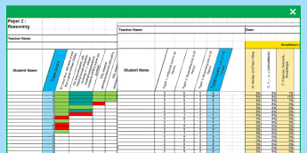 Previous SATs Paper Grid Analysis Spreadsheets -Year 6 Maths