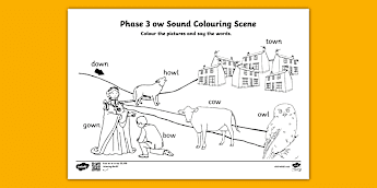 'ow' Sound Phonics Worksheets | twinkl.co.uk