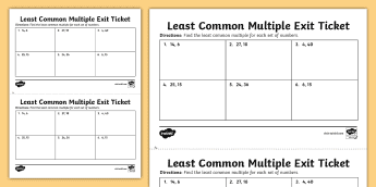 Least Common Multiples | twinkl.com