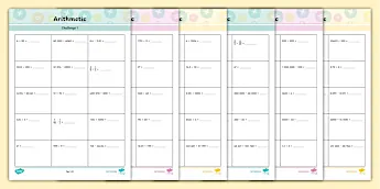 Arithmetic Worksheets | twinkl.co.uk