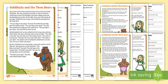KS1 Goldilocks and the Three Bears Worksheets and Activities - Page 3