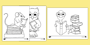Reading Coloring Pages | twinkl.com