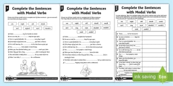 KS2 Modal Verbs Worksheets and Activities - Twinkl