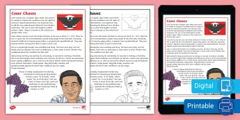Cesar Chavez Reading Passages | twinkl.com