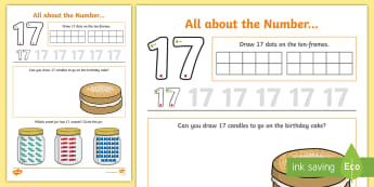 Number 17 - All About Numbers - EYFS - Primary Resources