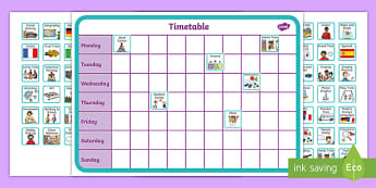 Classroom Timetable Templates & Cards | Visual Timetables
