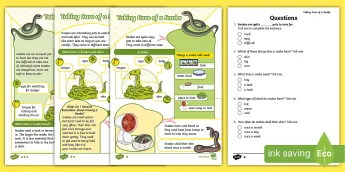 Snakes Reading Comprehensions | twinkl.com.au