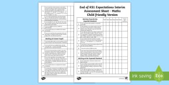 End of KS1 Teacher Assessment Framework (TAF) - Maths