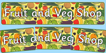 Fruit and Vegetable Shop Role Play Early Years (EYFS), produce
