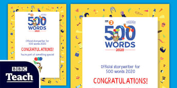 BBC 500 Words Competition BBC Teach: Live Lesson - Twinkl