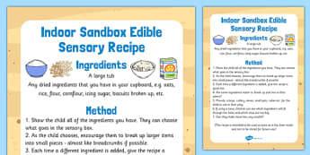 Edible Sensory Recipes Topics Early Years (EYFS)