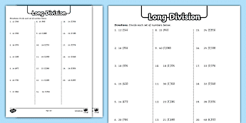 Long Division Worksheets | twinkl.com