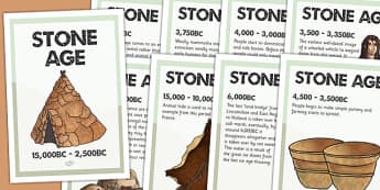 Stone Age Displays, Key Vocabulary and Timelines | KS2