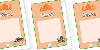 Indian Restaurant Role Play Early Years (EYFS) - takeaway, menu
