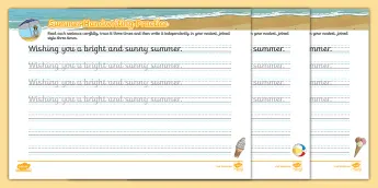 Summer Handwriting Worksheets | twinkl.com.au