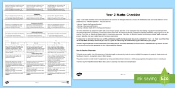 14 Maths Checklists - Assessment - KS1 Maths - Twinkl