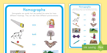 What is a Homograph? - Answered - Twinkl Teaching Wiki