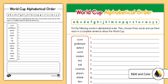 Alphabetical Order Activities | twinkl.com
