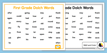 First Grade Dolch Words | twinkl.com