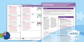 Year 1 History Unit Daily Life - Australian Curriculum