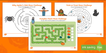 Halloween Maze Puzzles | twinkl.co.uk