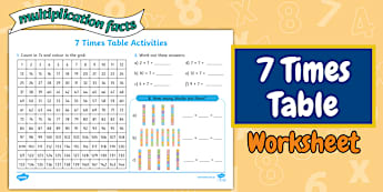 7 Times Tables Resources - How to learn 7 Times Tables