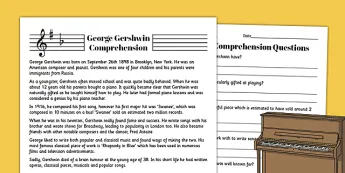 Biography Comprehension Questions | twinkl.co.uk