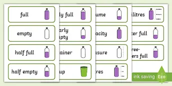 Capacity Word Cards | twinkl.com.au